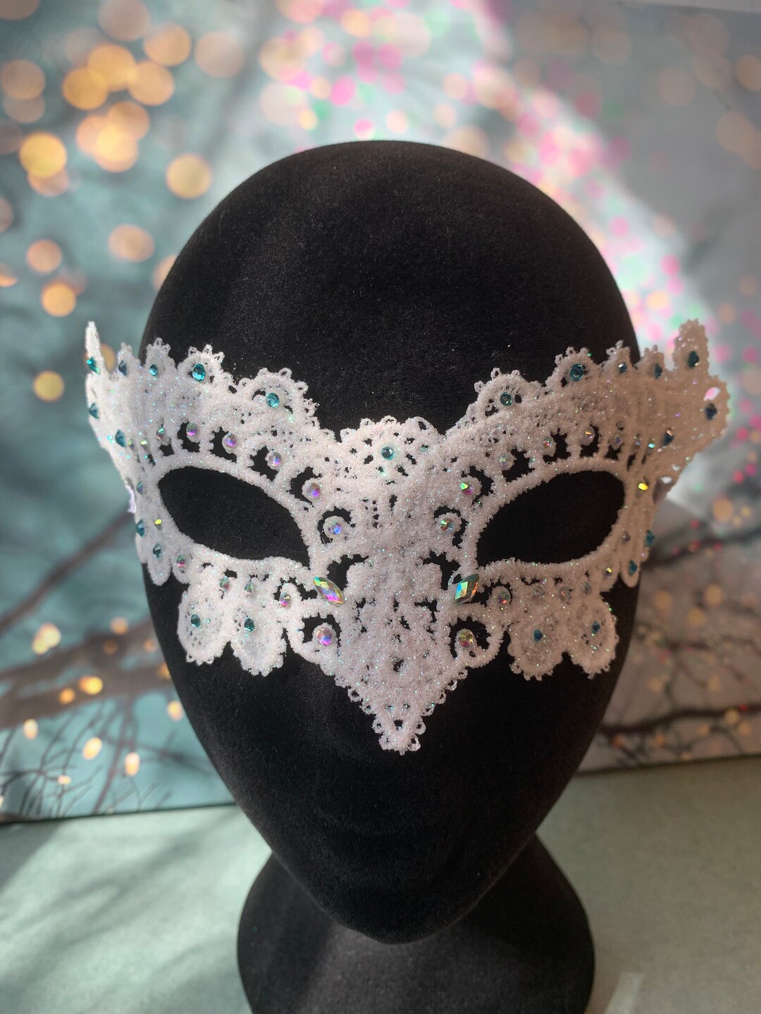 Bird Masquerade Mask Hawk Eagle Owl White AB Crystal Halloween Fancy ...