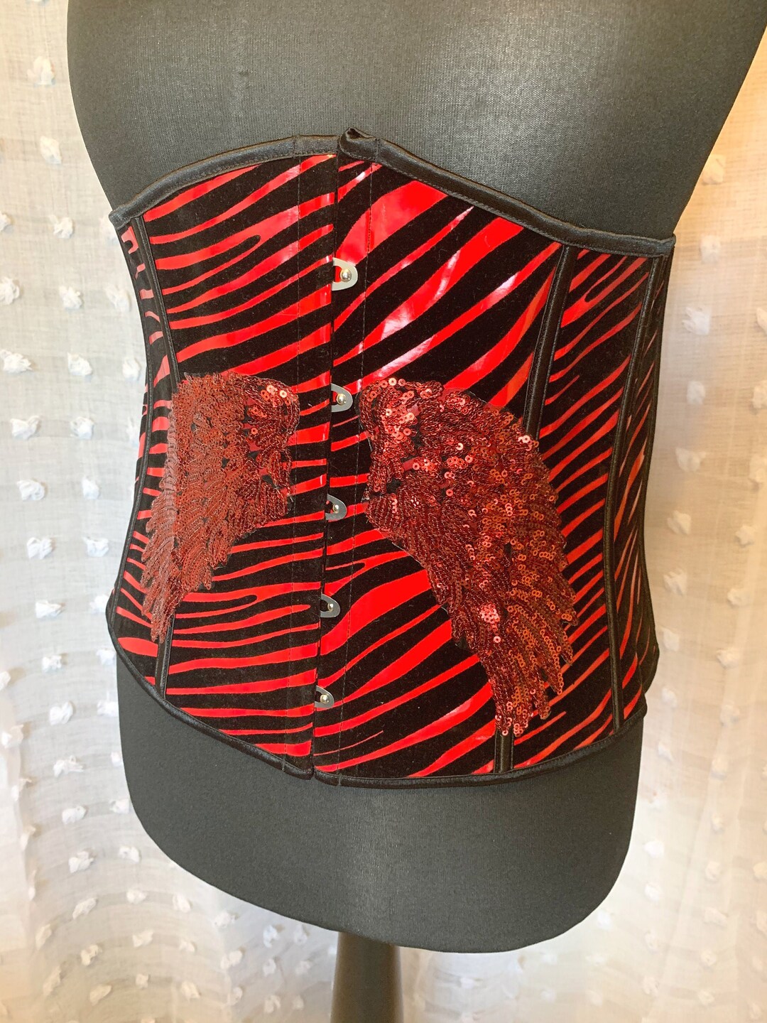 Sexy Red Pvc & Black Flock Devil Demon Fallen Angel Animal - Etsy
