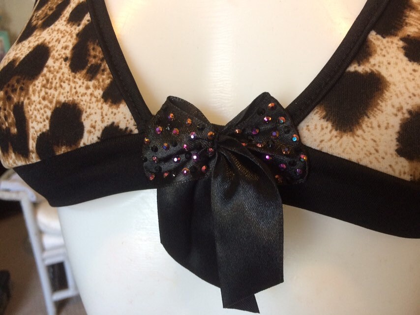 Halterneck Bra & Shorts Set Animal Print Leopard Print Volcano AB Gems ...