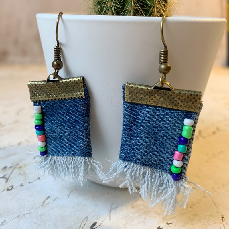 Denim Blue Earrings - Etsy