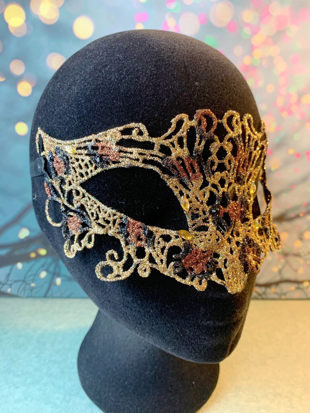 Masquerade Mask Gold Goddess Queen Princess Goddess Fancy Dress Cosplay ...
