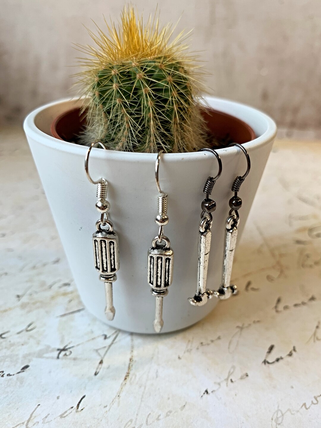 Worker Tool Earrings - Hammer Trowel Pliers Spade Screwdriver - DIY ...