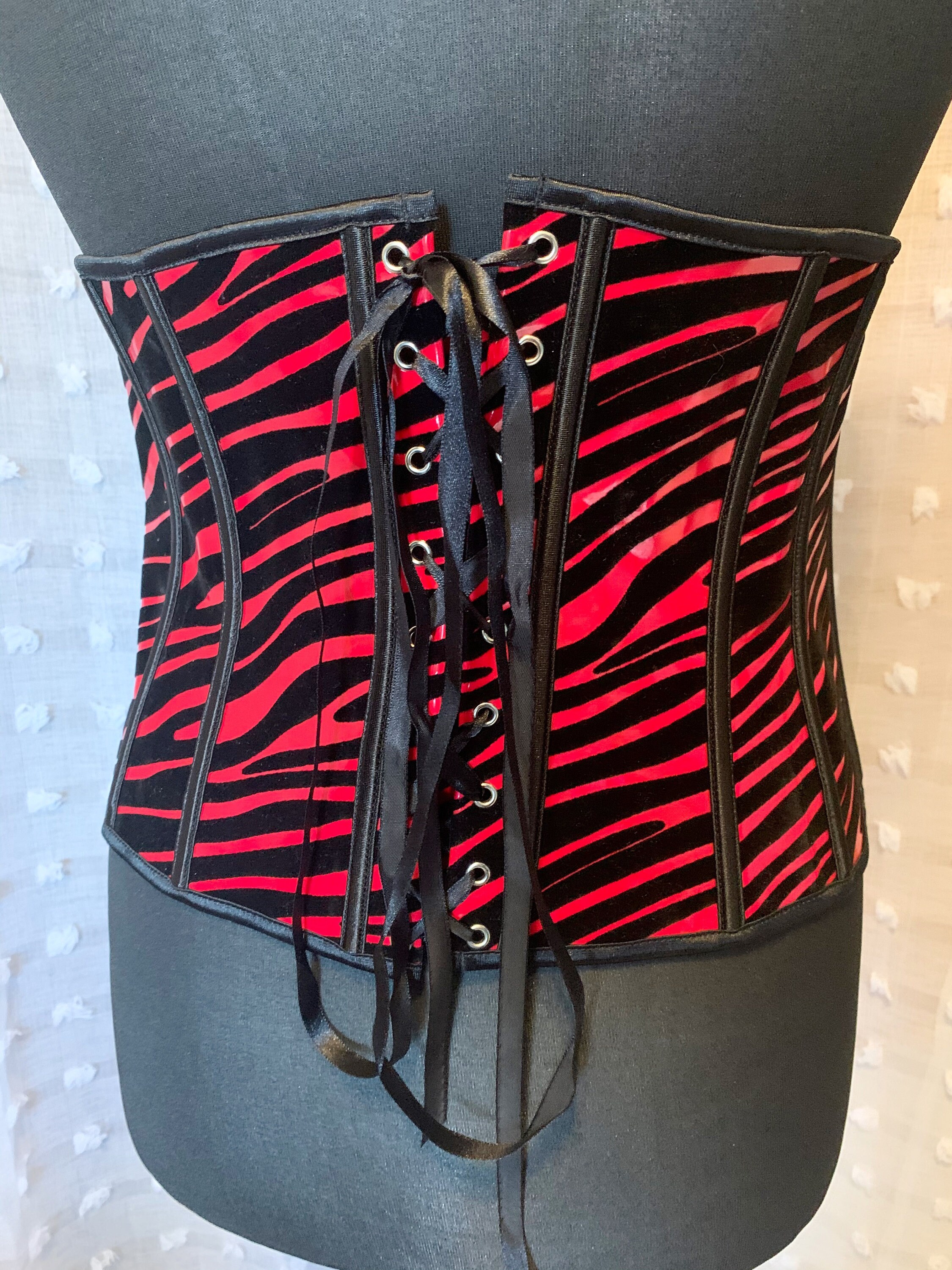 Sexy red pvc & black flock devil demon fallen angel animal | Etsy