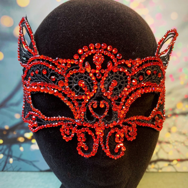 Red Masquerade Mask - Etsy