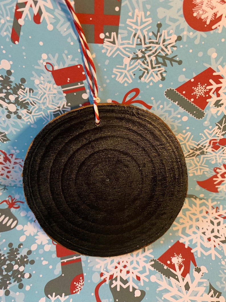 Christmas Gonk Gnome Santa With Tree - Wood Slice Disc Hanging ...