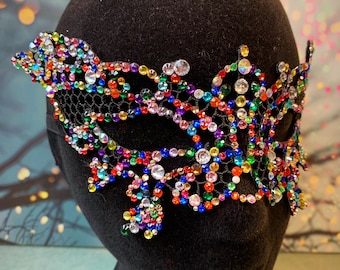 Rainbow Masquerade Mask - Etsy