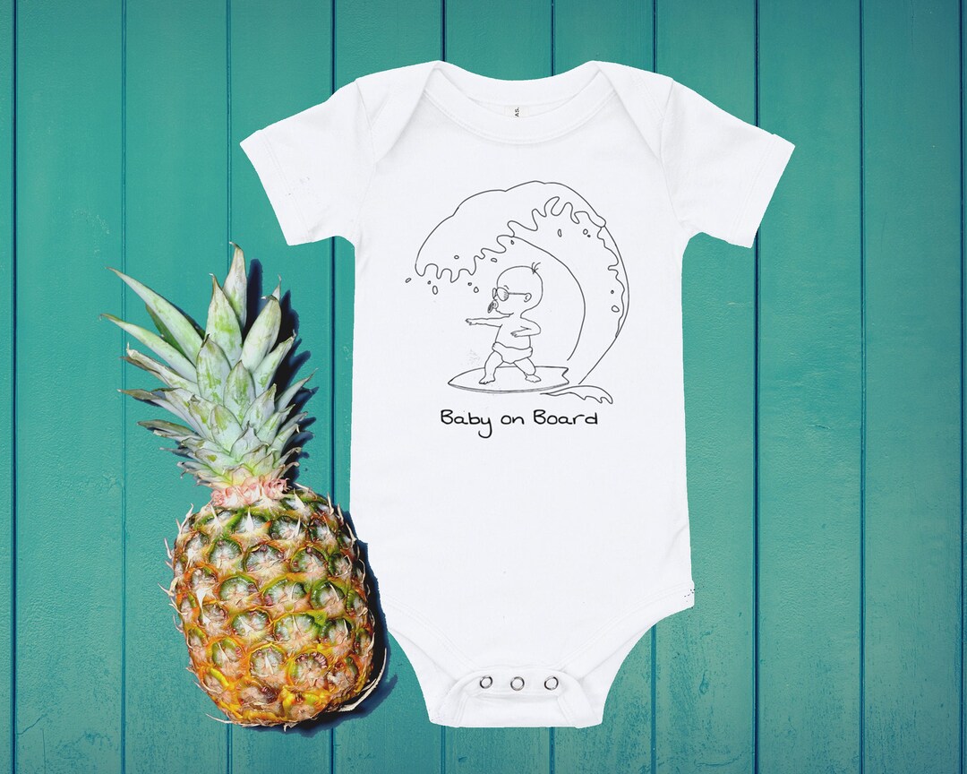 Baby on Board Baby Surf Bodysuit / Baby Grow / Romper Perfect Gift for ...