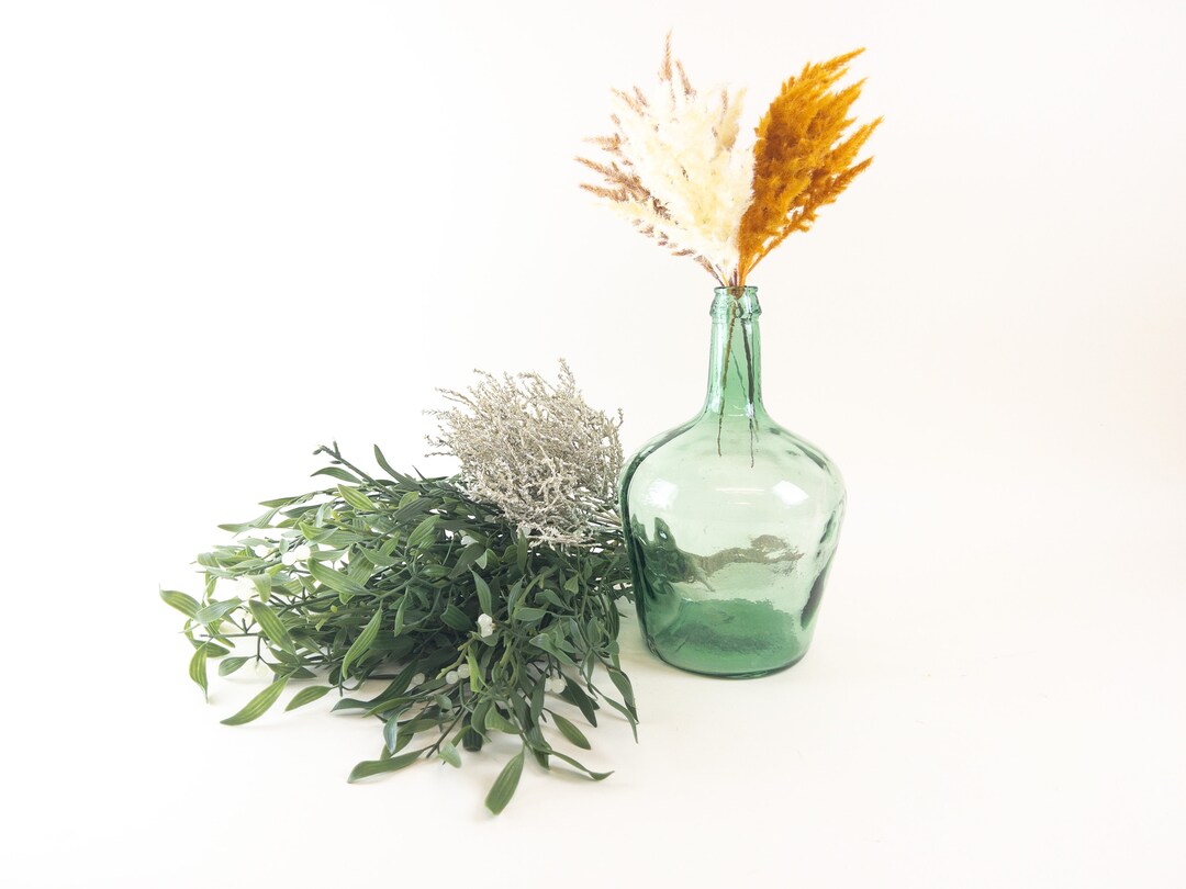 Spanish Green Glass Bottle Demijohn by Viresa, Spain - Etsy