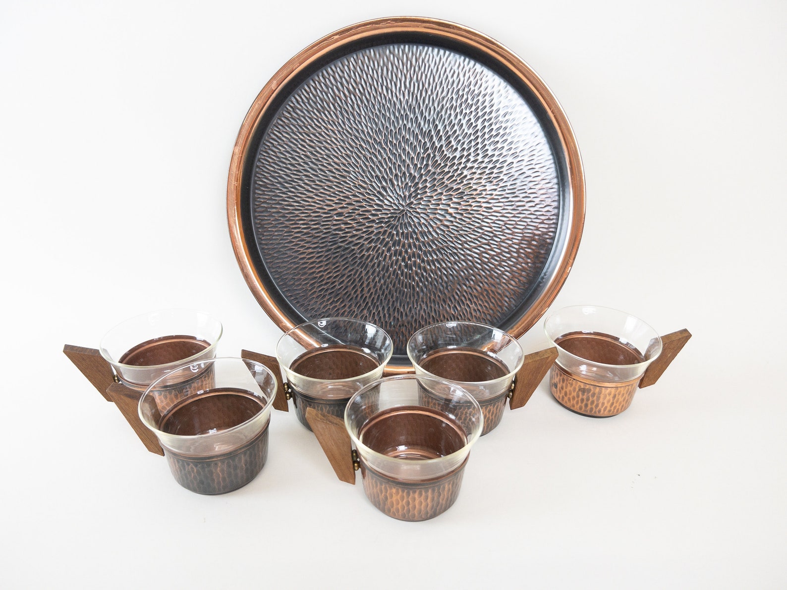 Copper and Teak Tea Set Mid-century Drinks Set With Tray - Etsy