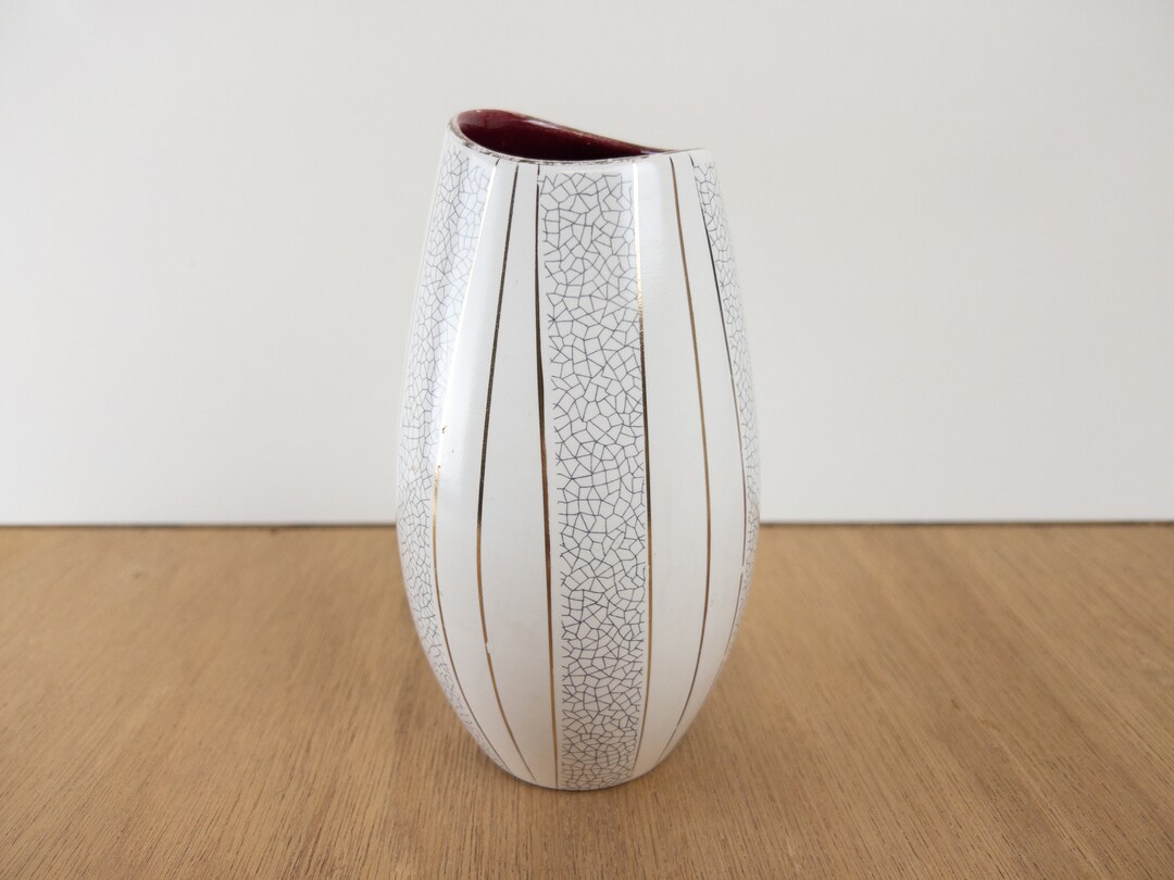 Mid Century Marzi and Remy Vase: West German Ceramic With Gilt - Etsy