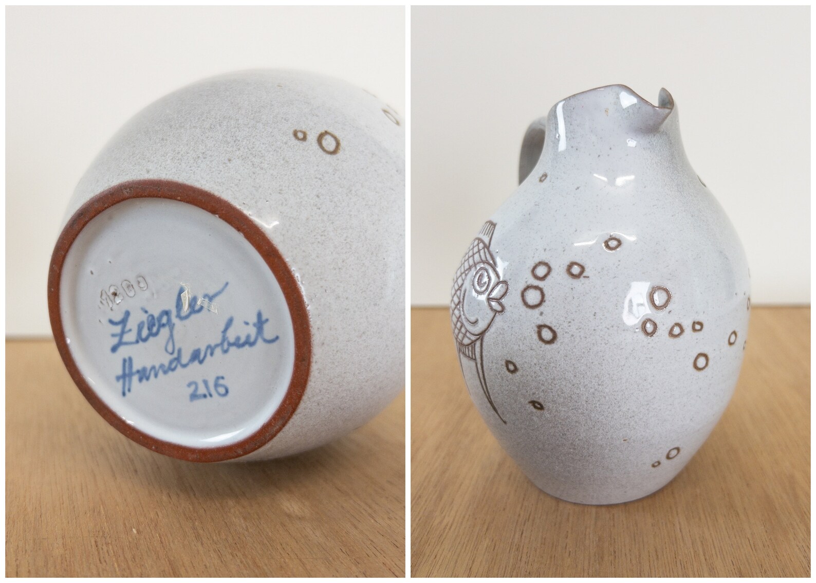 Swiss Studio Pottery Fish Design Ziegler Schaffhausen and - Etsy