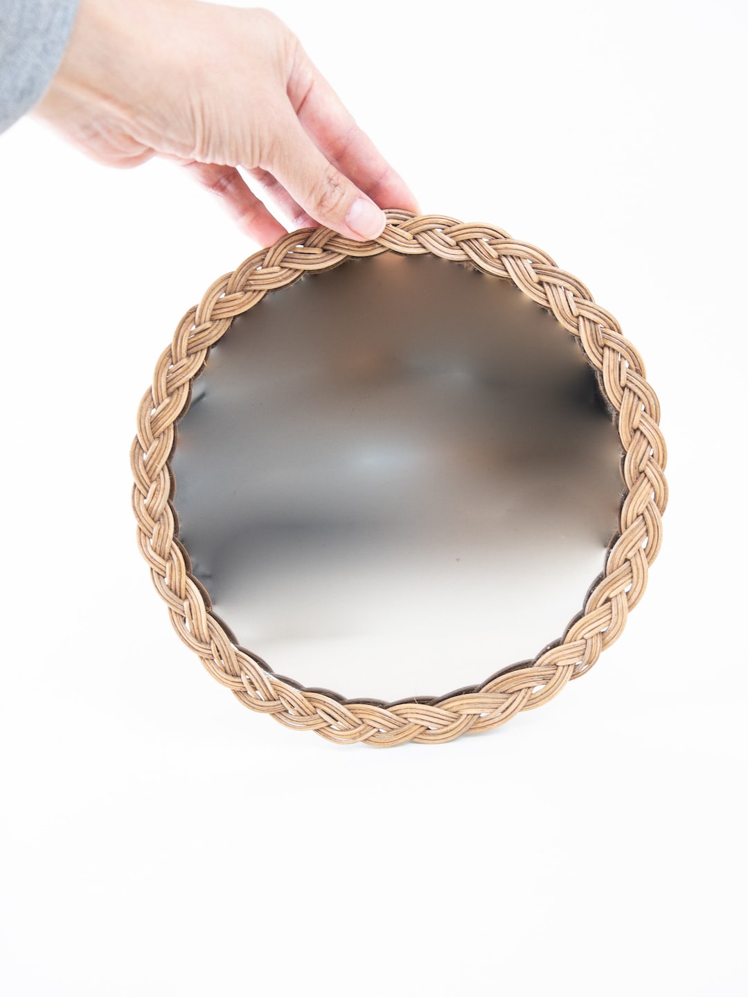 Small Rattan Mirror - Gorgeous Mid Century Braided Rattan Wall Mirror ...