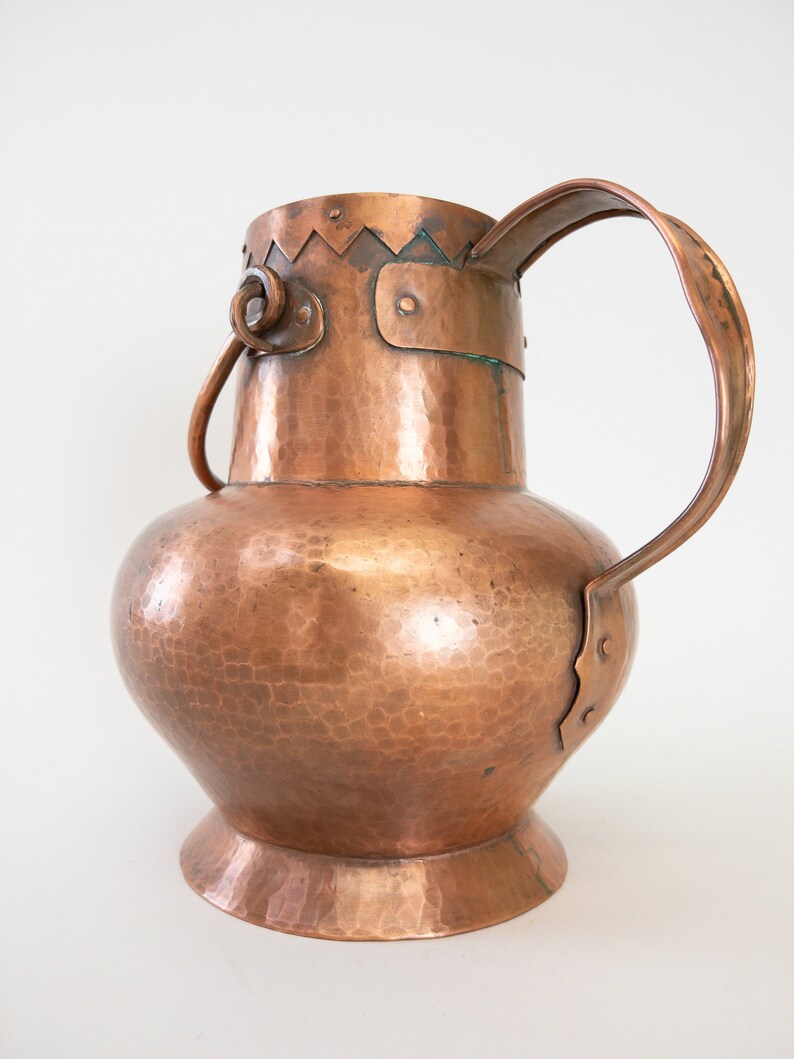 Copper Water Pitcher Large Copper Antique Jug With Handle by - Etsy