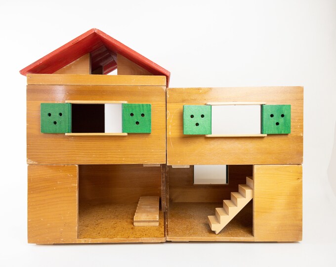 Swiss Modular Dollhouse - Stackable Mid Century Wooden Doll House ...
