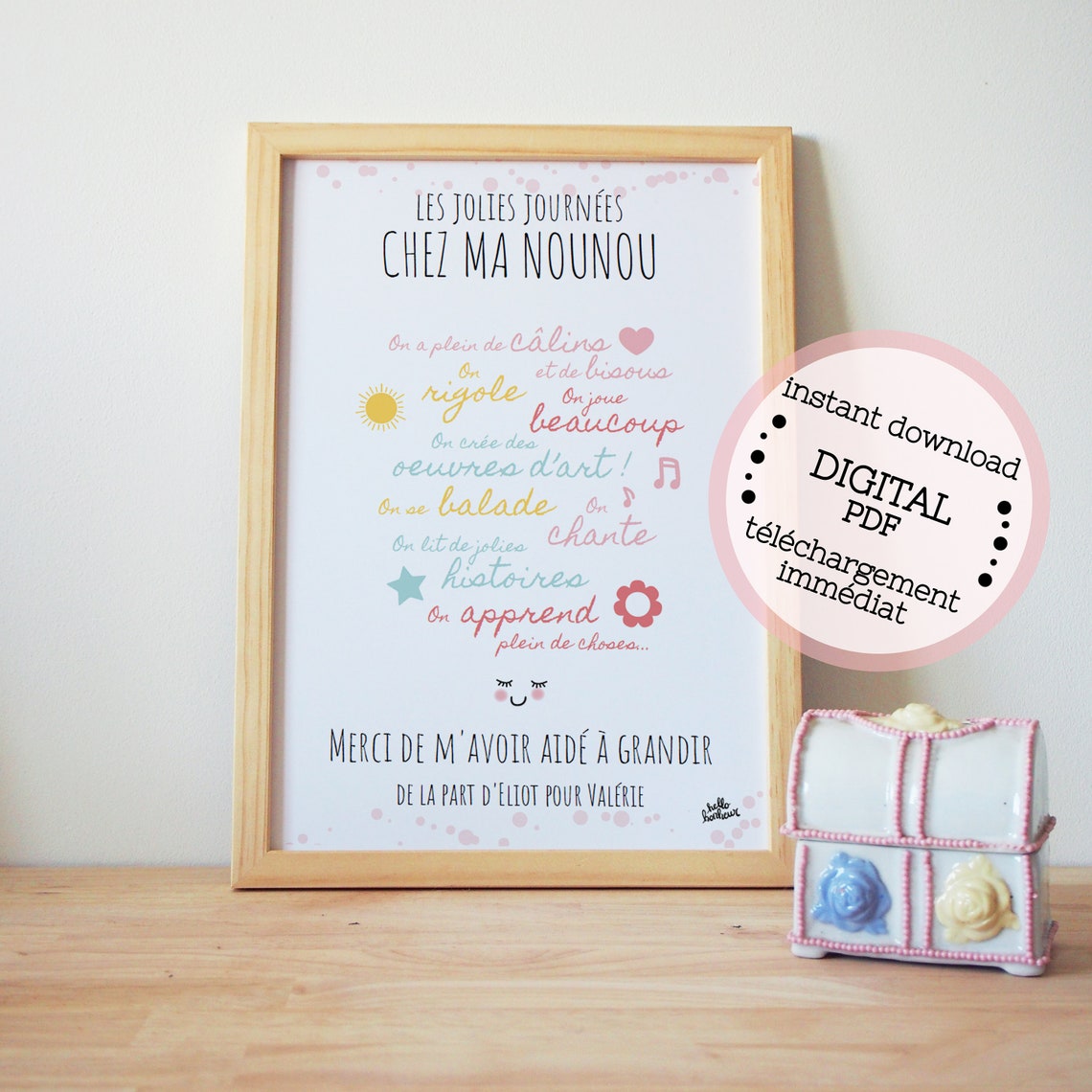 Affiche Merci Nounou Crèche MAM à imprimer PDF | Etsy
