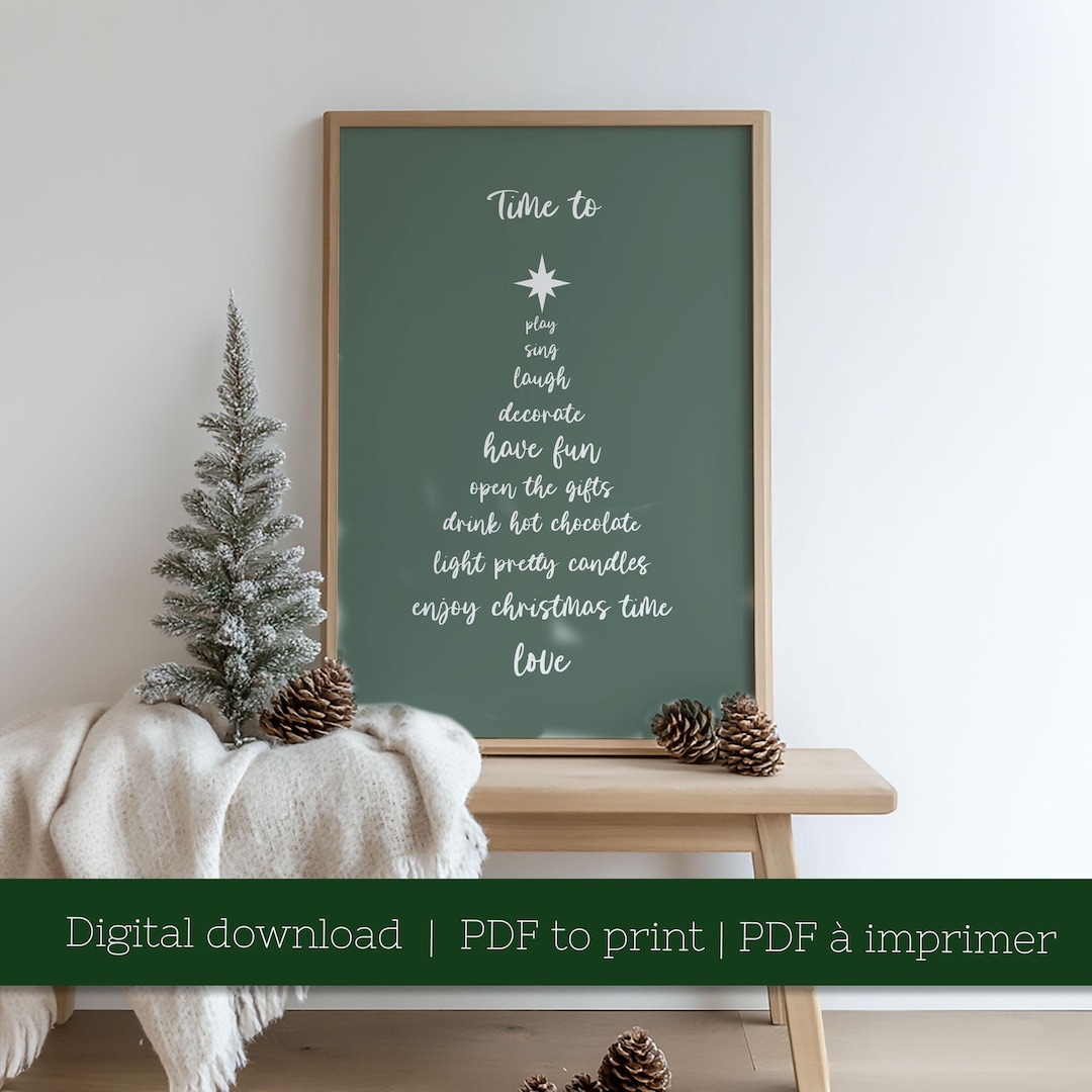 Christmas Quote Poster - Christmas Tree Wall Art Digital Print Pdf - Etsy
