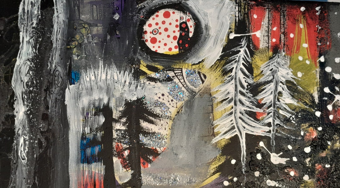 Gothic Psychedelic Art,textured Forest Painting,original Modern Wall ...