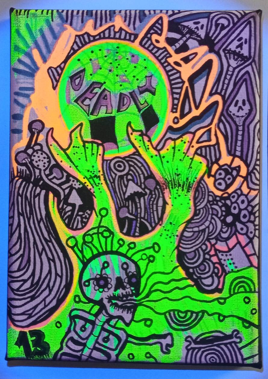 Art & Collectibles Hipster Print Goth Art Trippy Wall Art Shroom Woman ...