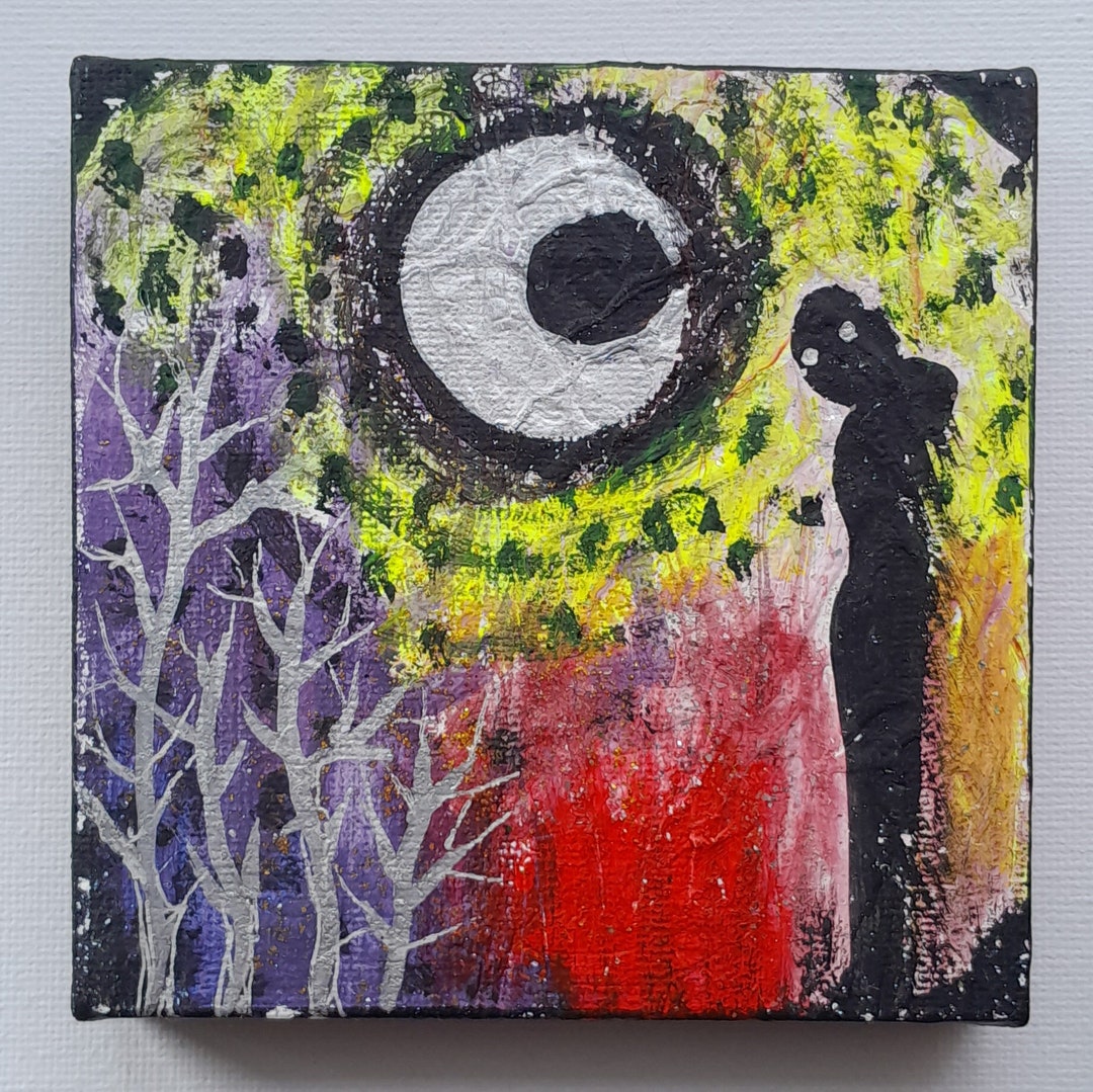 New Gothic Psychedelic Ultra Violet Wall Painting,tree Spirits Art ...