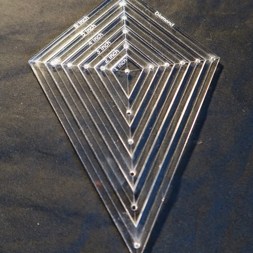 Diamond Hexagon Triangle Cutting Templates 5-Piece Quilting Ruler Set ...
