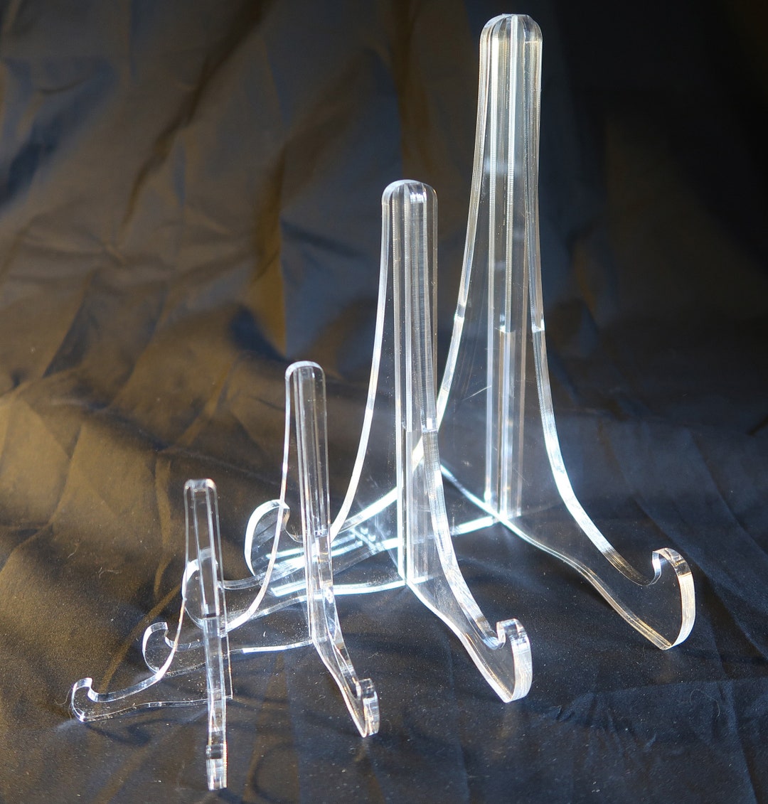 Plate Stand, Crystal Clear Acrylic, Dish Holder, Frame Holder, Plate ...