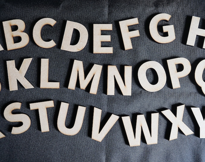 Wooden Letters or Numbers, Laser Cut Letters, 6mm Thick MDF, 5cm to ...