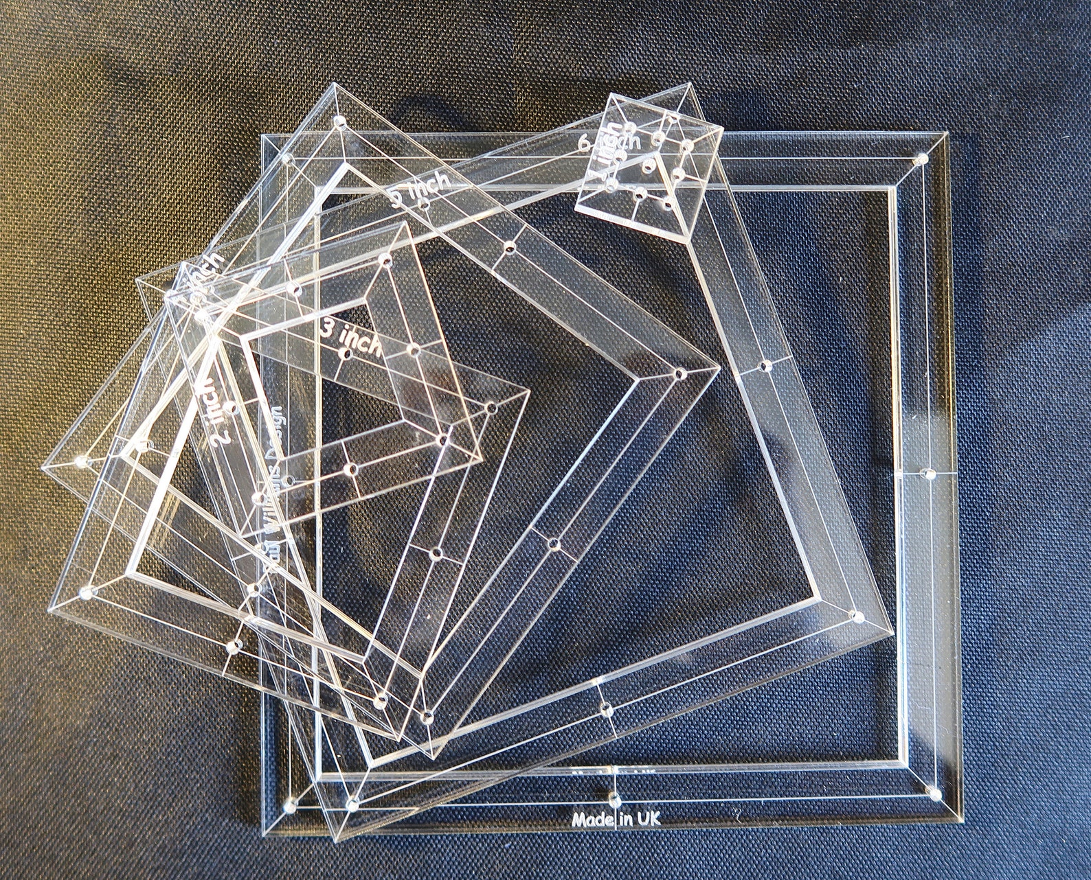 Square Quilting Template Set, Stencil, 4mm Acrylic, Paper Piecing ...