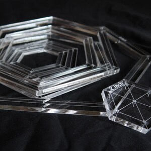 6mm Thick, 8 Inch, 200mm, Hexagonal Quilting Template Set, Stencill ...
