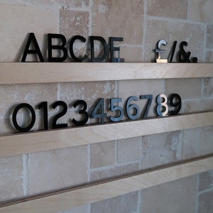 Letters for Menu Board, Letter Rails, Interchangable, Black/white 3mm ...