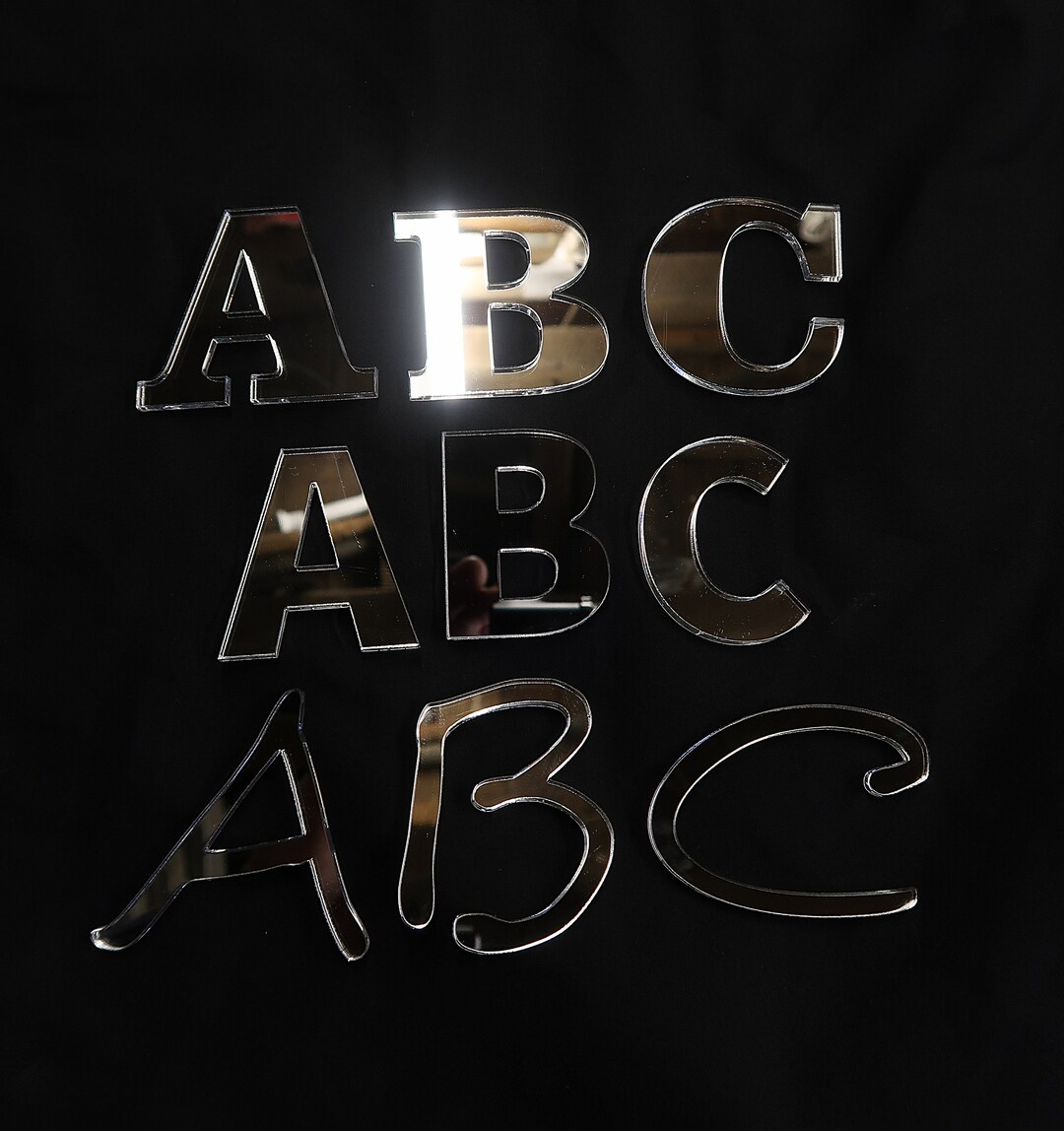 Silver or Gold Mirrored Letters and Numbers, Acrylic, Any Size or Font ...