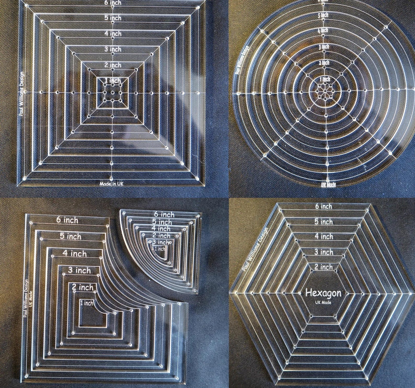 Quilting Templates, 6 Inch Nesting, 5 Templates in 1, Multiple Designs ...