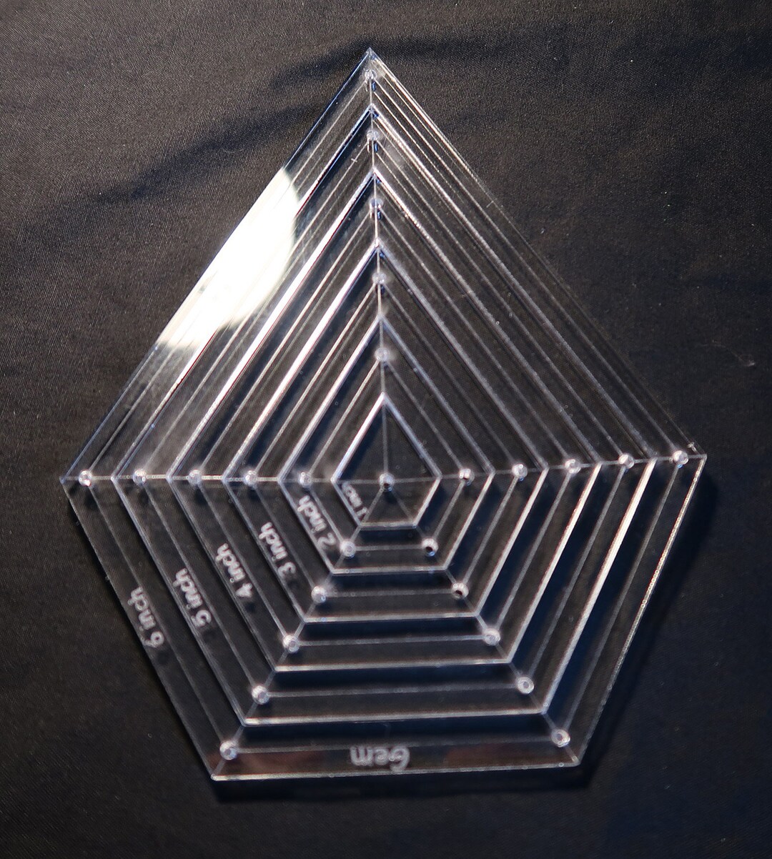 Gem Quilting Template Set, 6 Inches Down to 1 Inch, Quilt Making, 4mm ...