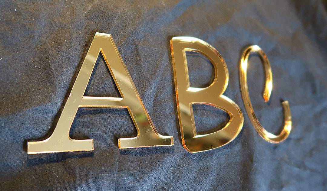 Self Adhesive Silver or Gold Mirrored Letters and Numbers, Acrylic, Any ...