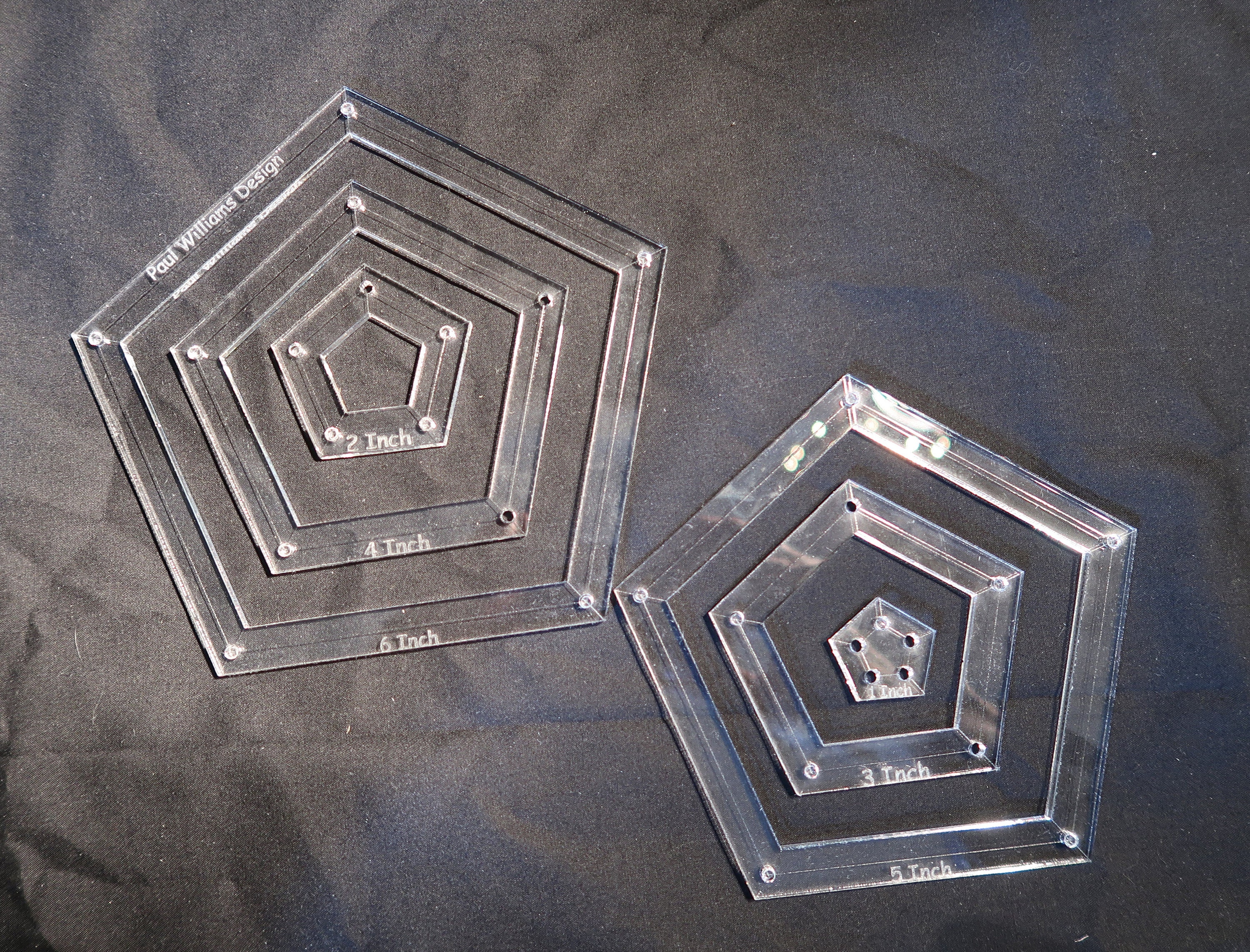 Pentagon, Pentangle Quilting Template Set, Stencil, Quilt Making ...