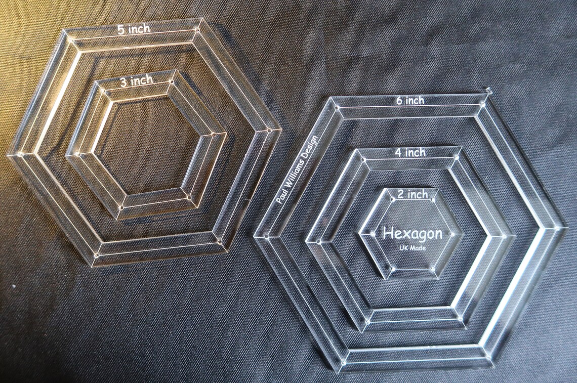 Hexagonal 6 Inches 6 Template Set Quilt Making Crafting - Etsy