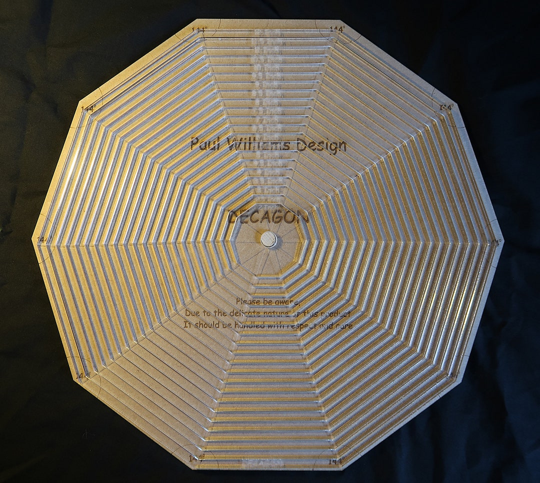 12 Inch Decagon Quilting or Origami Template, 21 Template Set , Stencil ...