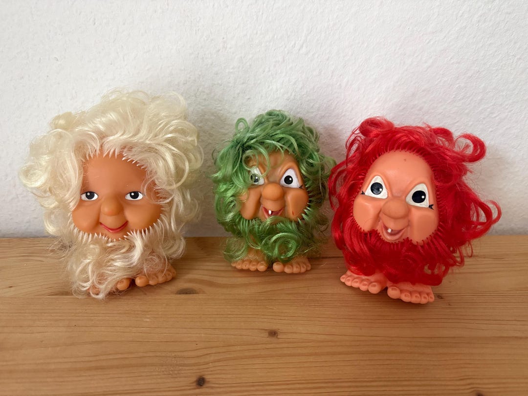 Vintage Rubber Troll Gnome German DDR Toy Doll Good Monster Nursery ...