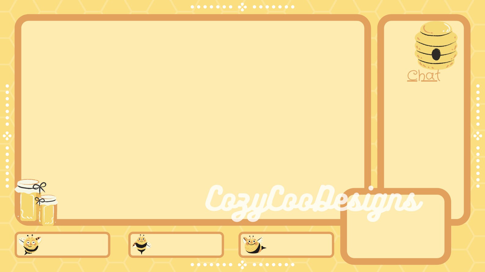 Cute Honey Bee Stream Overlay, Twitch Overlay, Vtube Overlay, Gaming ...