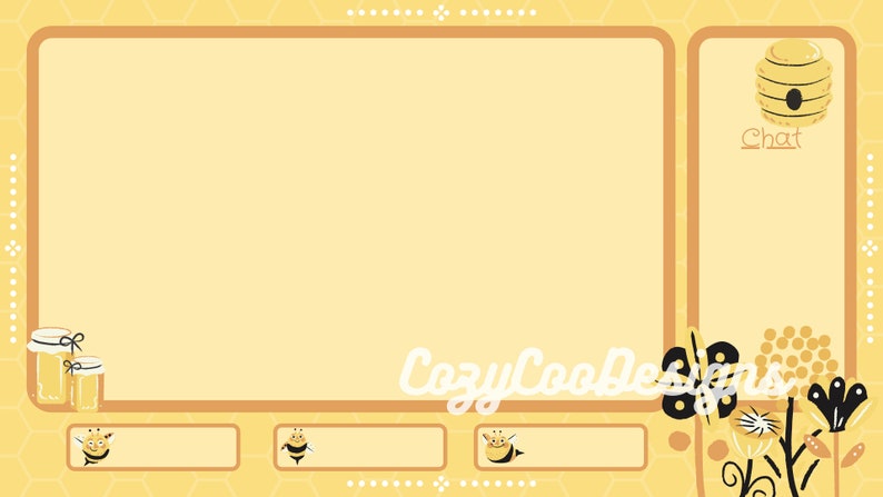 Cute Honey Bee Stream Overlay, Twitch Overlay, Vtube Overlay, Gaming ...