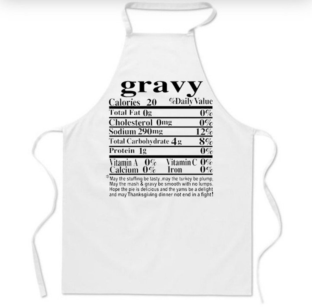 Holiday Nutrition Label Apron Food Ingredients Gravy - Etsy