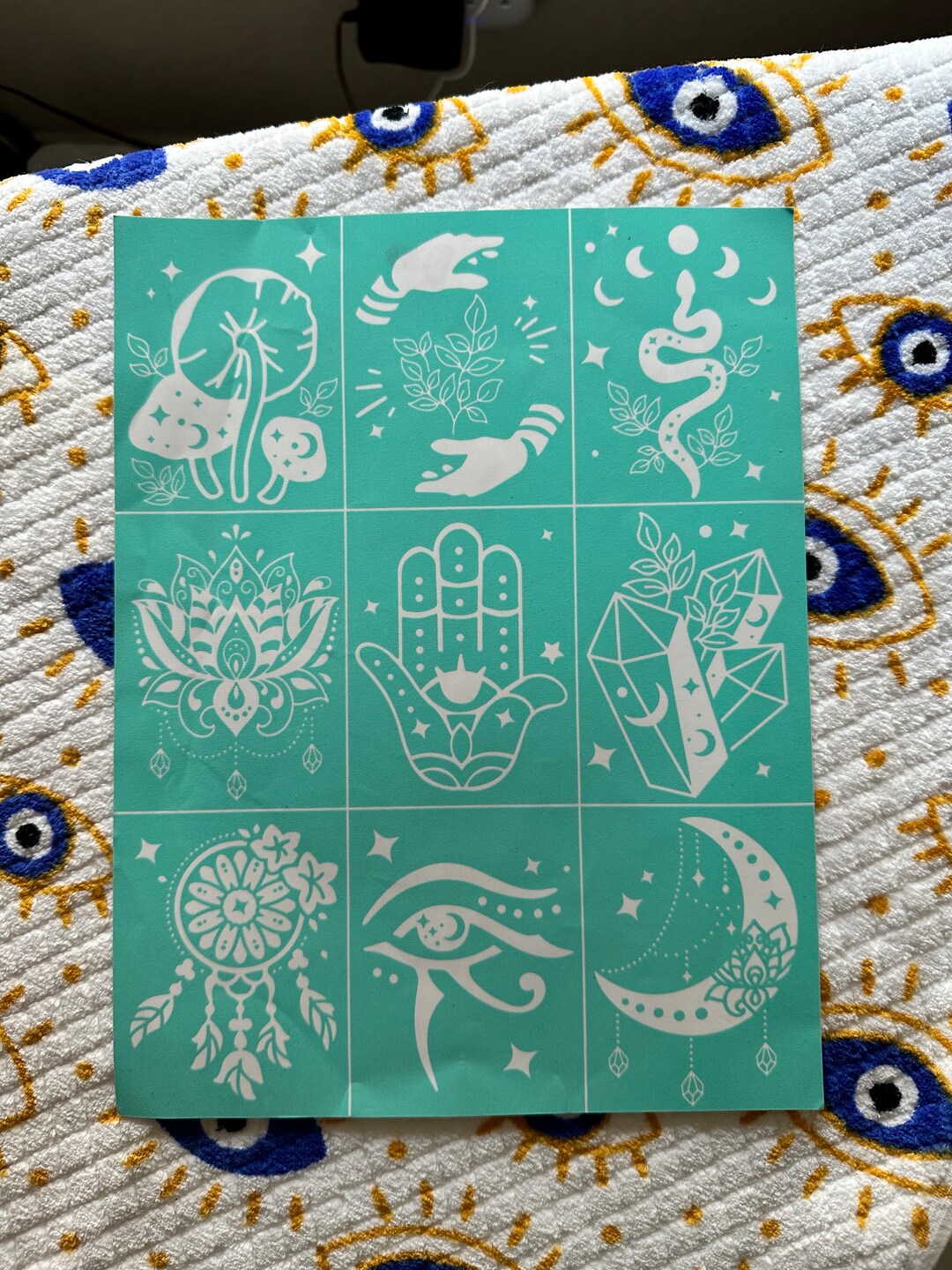 Celestial Evil Eye Crystals Lotus Flower Hamsa Hand Snake Moon Dream ...