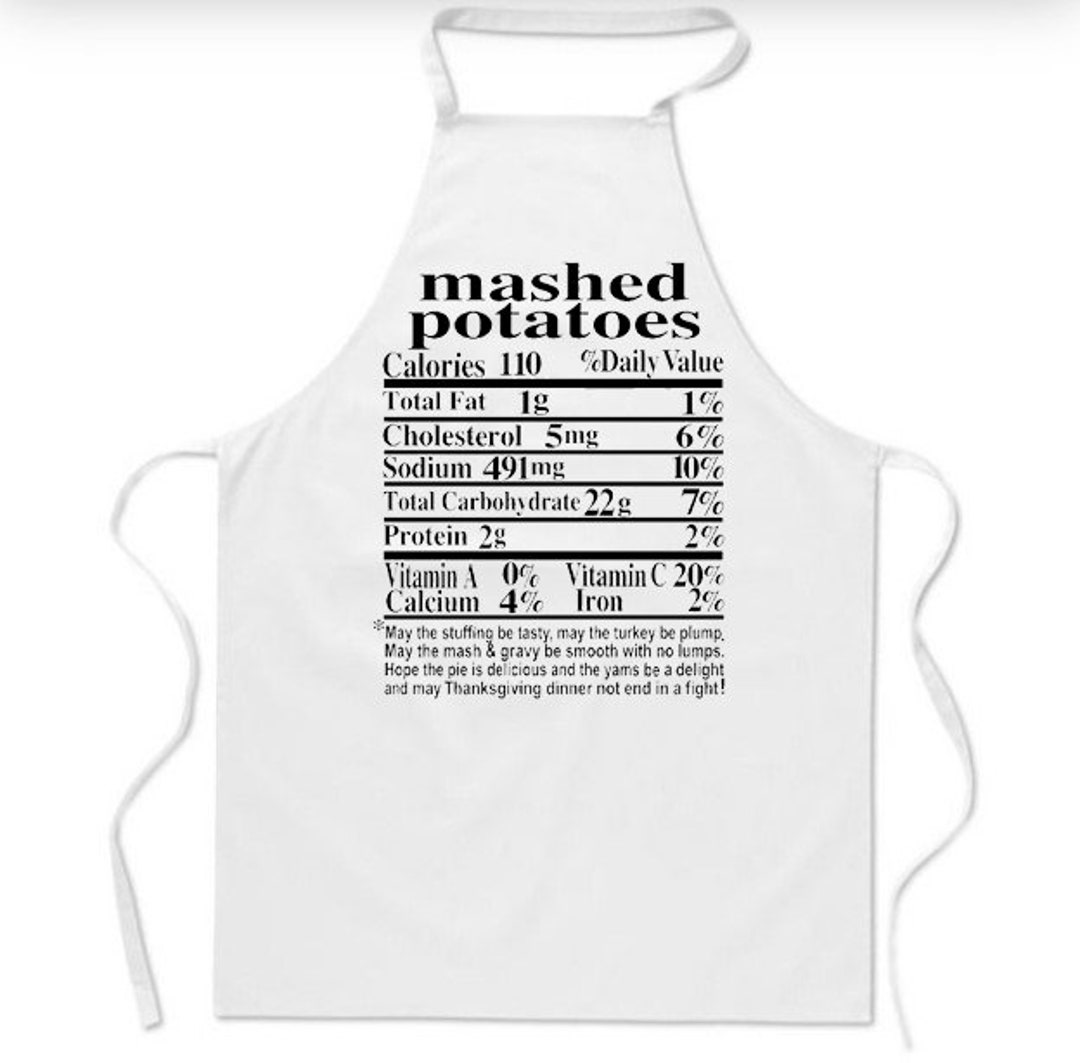 Holiday Nutrition Label Apron Food Ingredients Mashed Potatoes - Etsy