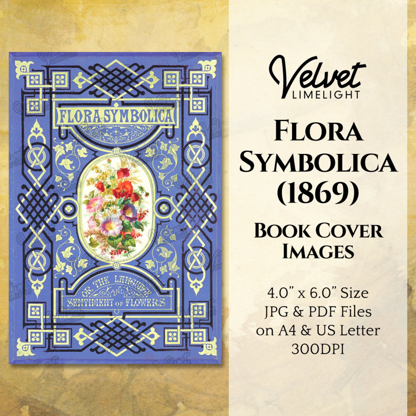 FLORA SYMBOLICA (1869) Vintage Printable Book Cover Images, Language of ...
