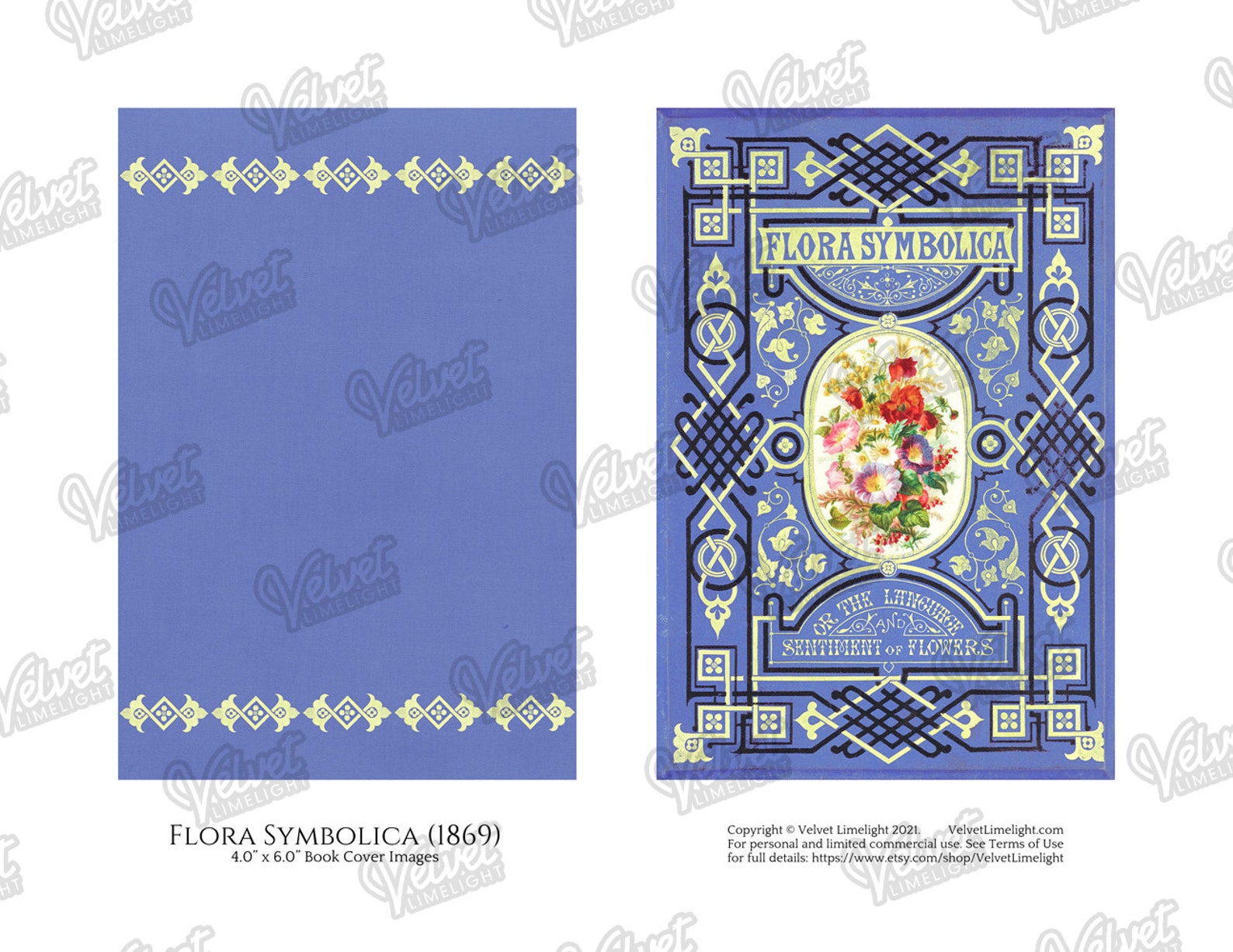 FLORA SYMBOLICA (1869) Vintage Printable Book Cover Images, Language of ...