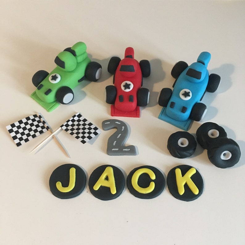 Set of 3 Handmade Personalised Edible Race Car Birthday - Etsy New Zealand