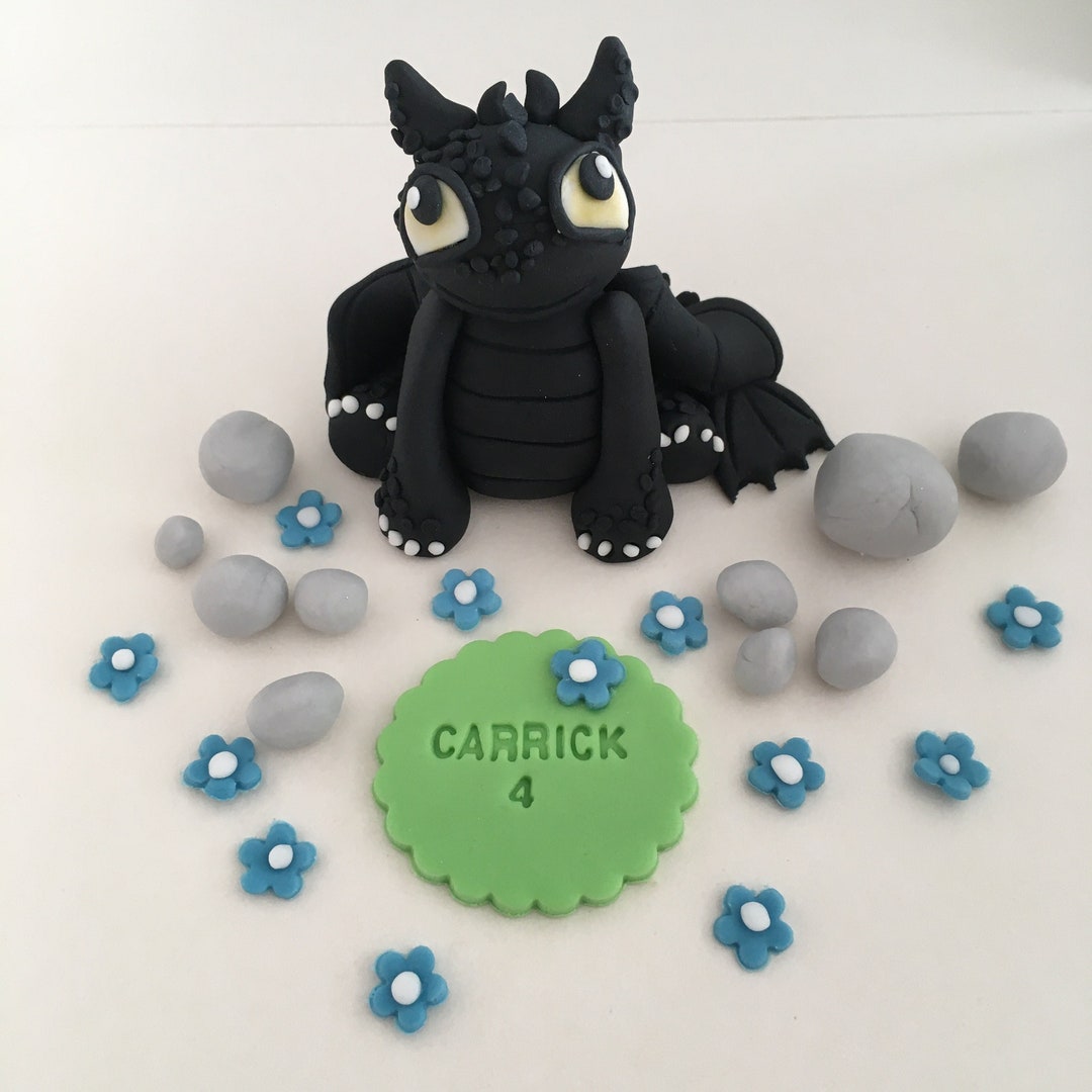 Toothless Style. Full Set Handmade, Edible, Personalised, Fondant, Cake ...