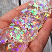 Limited Edition Pink Moon Glitter Buttons - Etsy