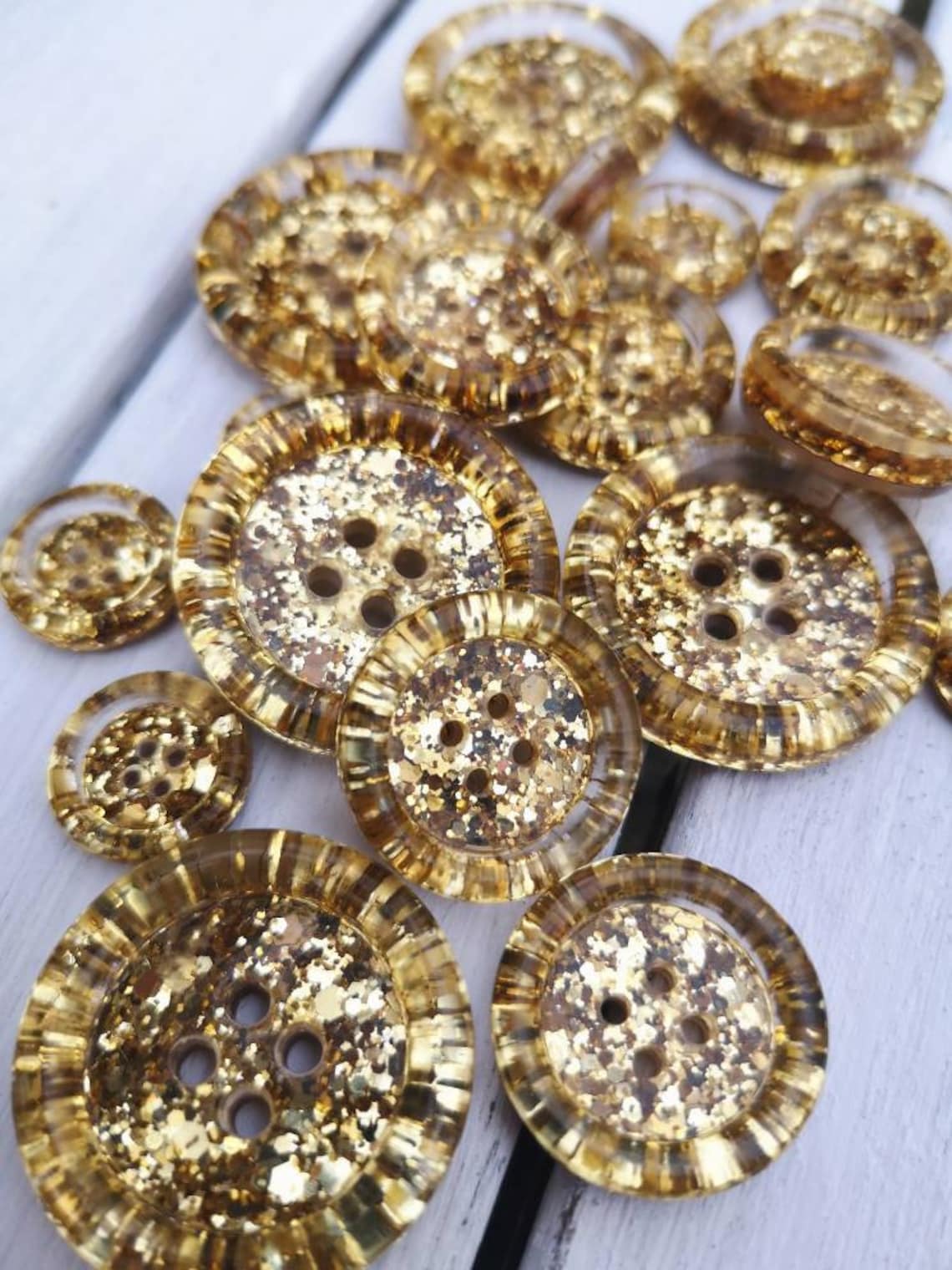 Champagne Gold Sparkly Glitter BUTTONS 15mm 21mm 30mm 35mm - Etsy
