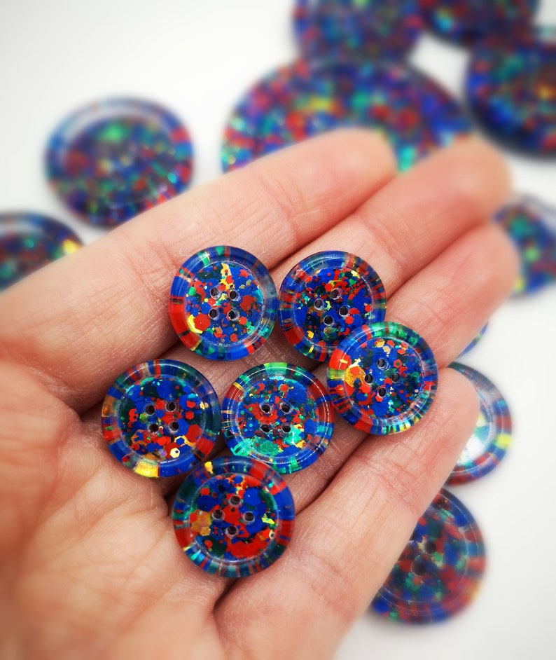 The Comic Strip Button - Pop Art - Red - Blue - Yellow - Iridescent ...