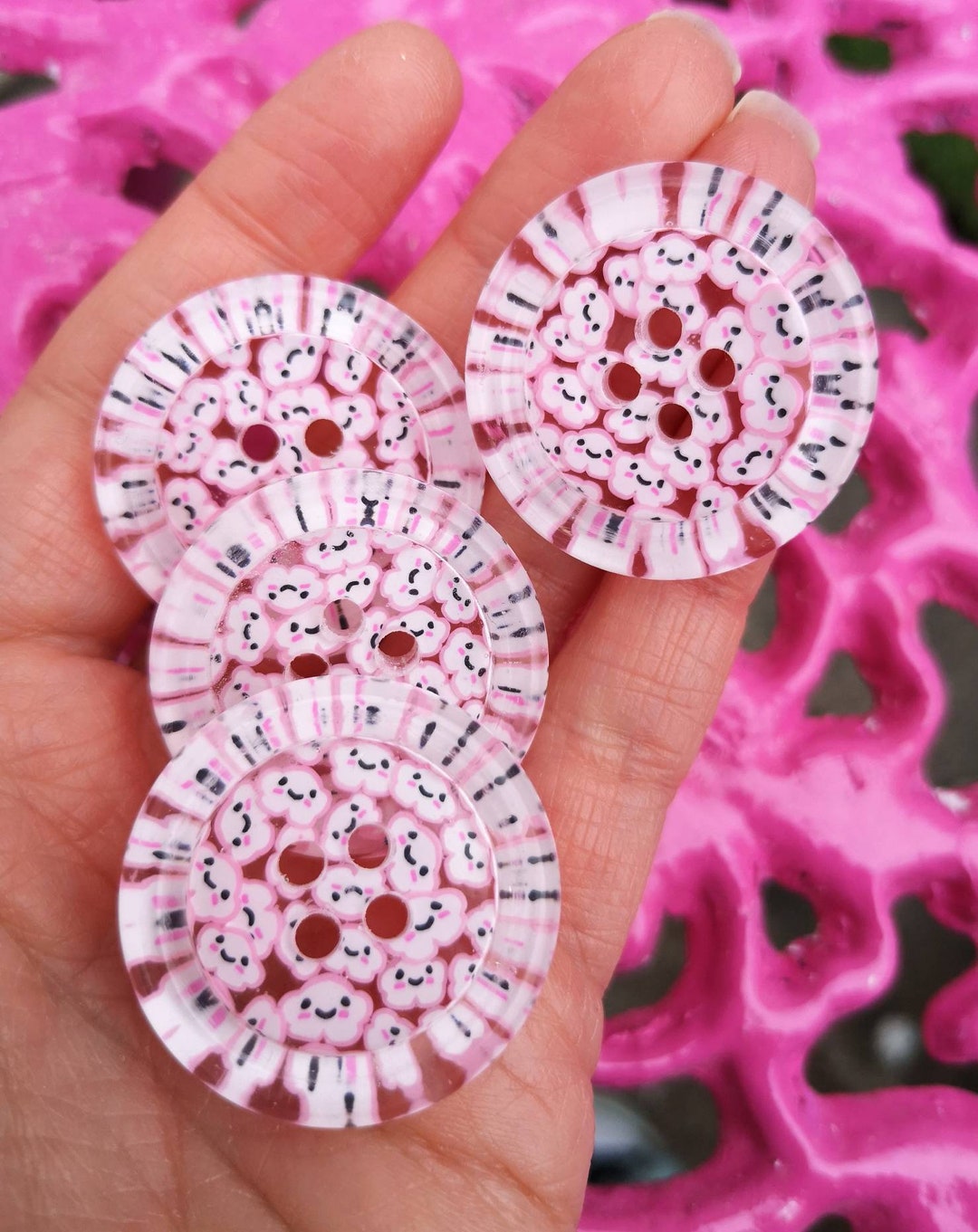Kawaii Happy Cute Cloud Handmade Resin Buttons 50mm 35mm 30mm 21mm - Etsy